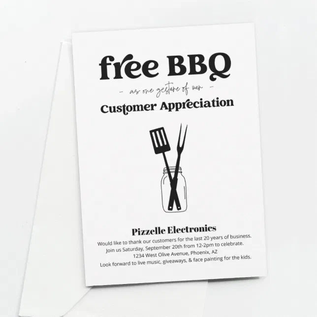 Customer Appreciation Business BBQ Party Invitation | Zazzle