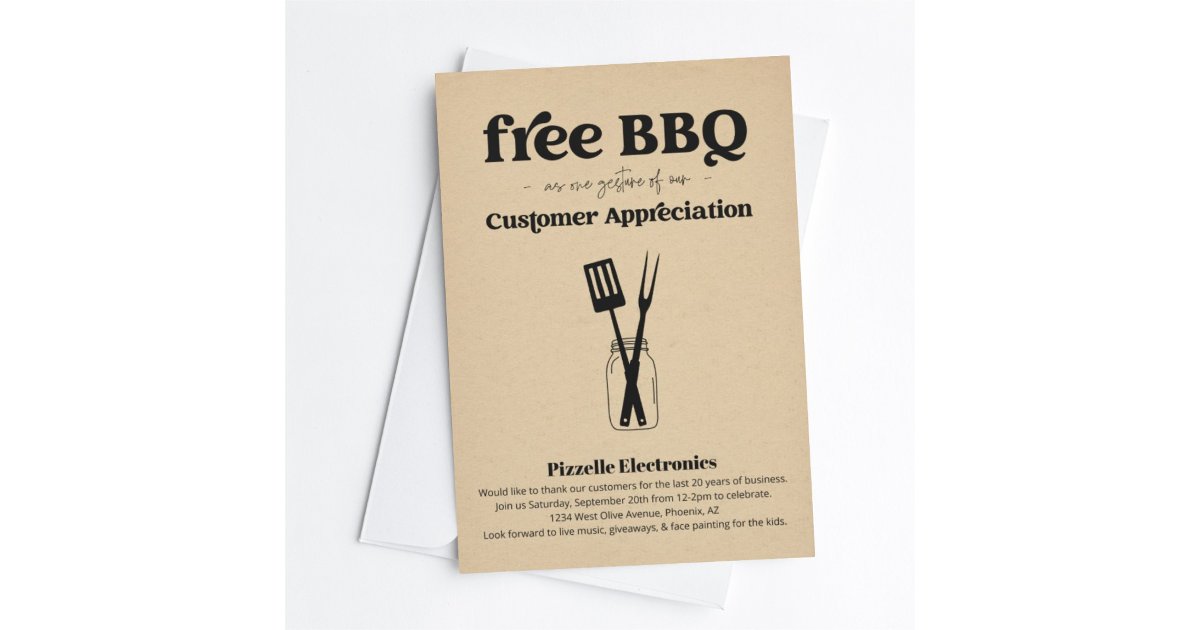 Customer Appreciation Business BBQ Party Invitation | Zazzle