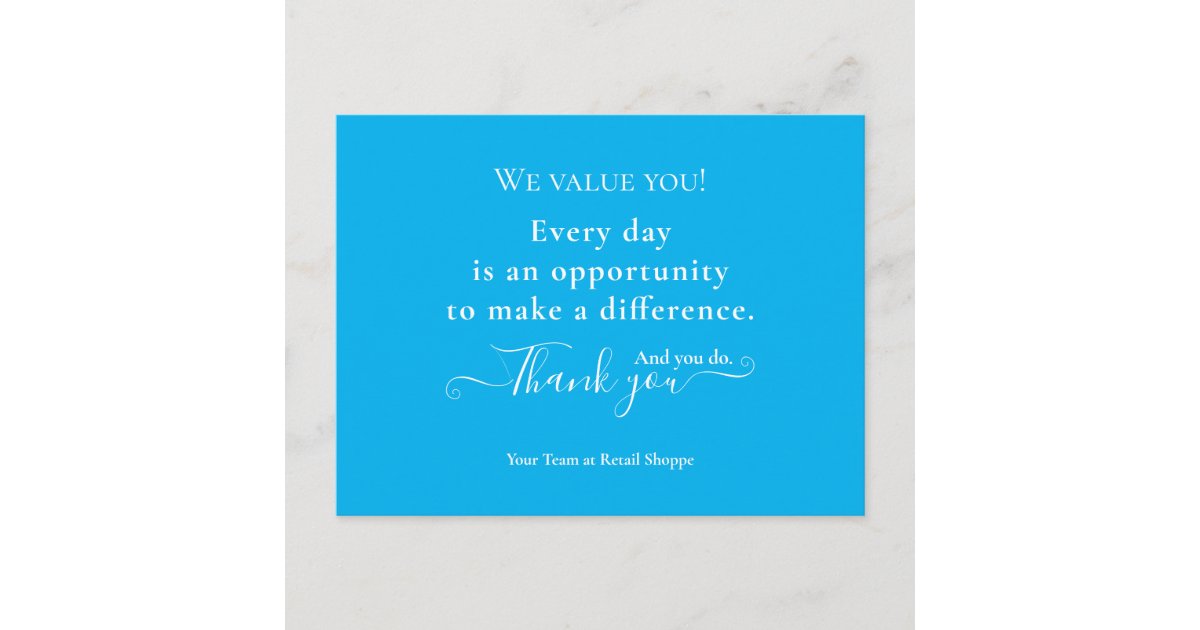 Customer Appreciation Business Thank You Postcard | Zazzle