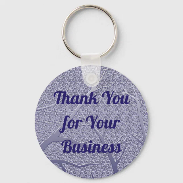 Customer Appreciation Elegant Blue Thank You Keychain | Zazzle