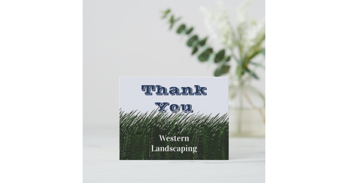 Customer Appreciation Green Grass Thank You Postcard | Zazzle