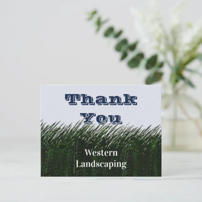 Customer Appreciation Green Grass Thank You Postcard | Zazzle