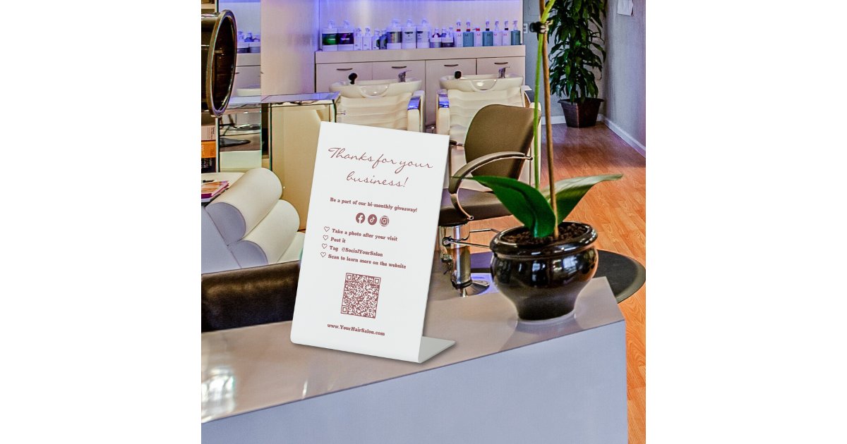 Customer Appreciation Logo Giveaway Pedestal Sign | Zazzle