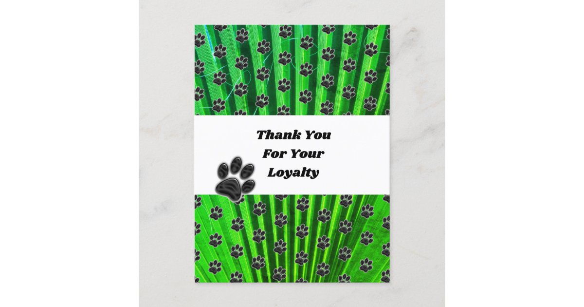 Customer Appreciation Paw Print Caregiver Thanks Postcard | Zazzle