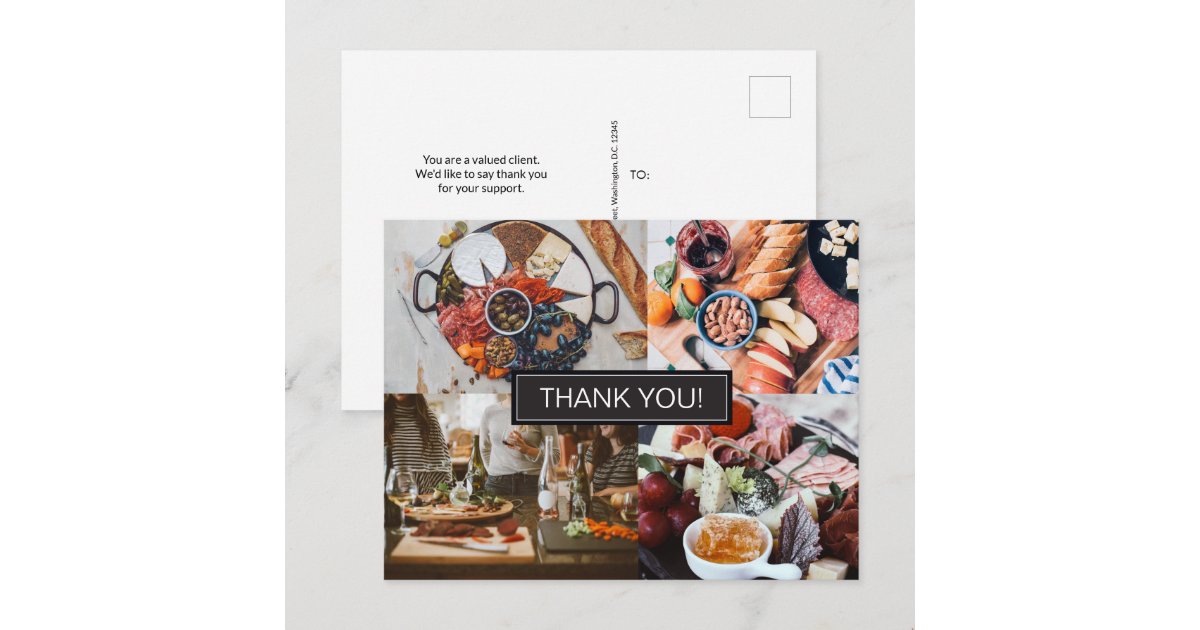 Customer Appreciation Photos Catering Business Postcard | Zazzle