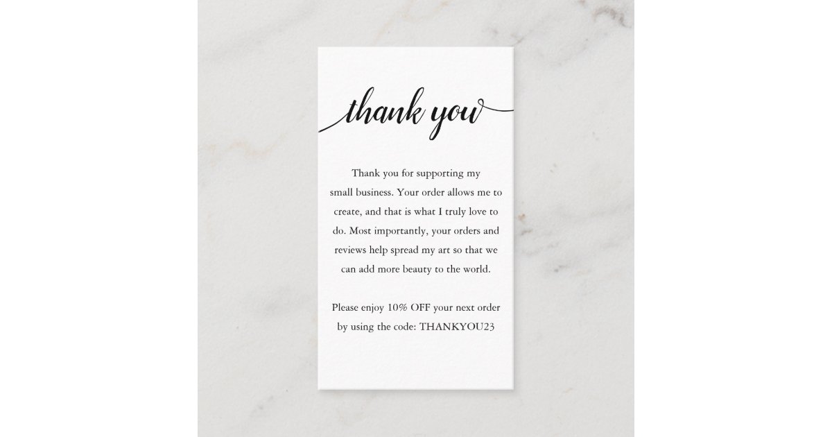 Customer Appreciation Thank You Coupon Discount Business Card | Zazzle