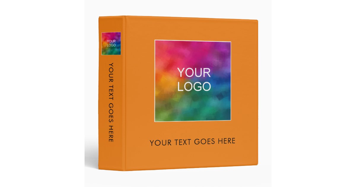 Customer Company Logo Text Here Elegant Template 3 Ring Binder | Zazzle
