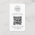 Customer Feedback QR Code Business Review Card | Zazzle