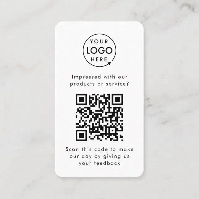 Customer Feedback QR Code Business Review Card | Zazzle