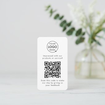 Customer Feedback QR Code Business Review Card | Zazzle