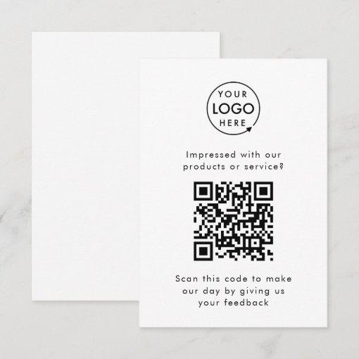 Customer Feedback | QR Code Business Review Enclosure Card | Zazzle