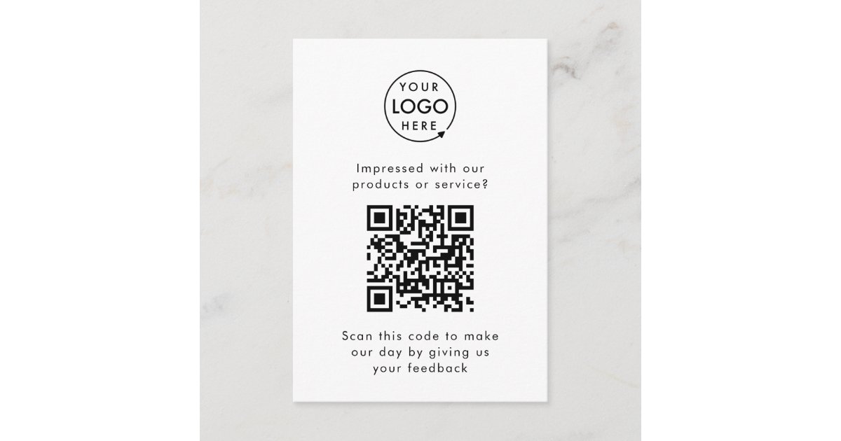 Customer Feedback | QR Code Business Review Enclosure Card | Zazzle