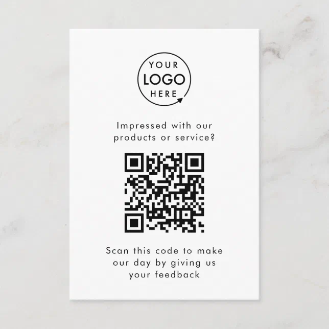 Customer Feedback | QR Code Business Review Enclosure Card | Zazzle