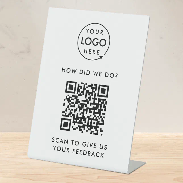 Customer Feedback QR Code Review Business Rating Pedestal Sign | Zazzle