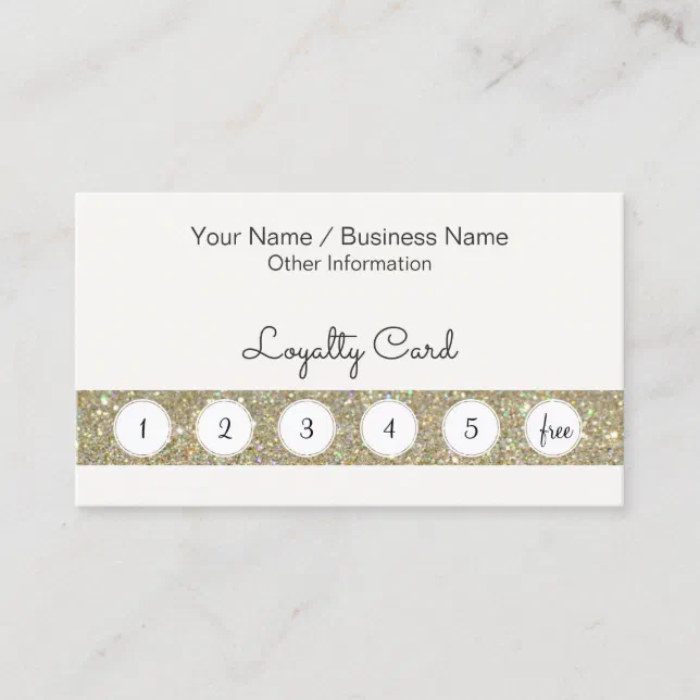 Customer Loyalty Punch Card With Glitter Bar | Zazzle