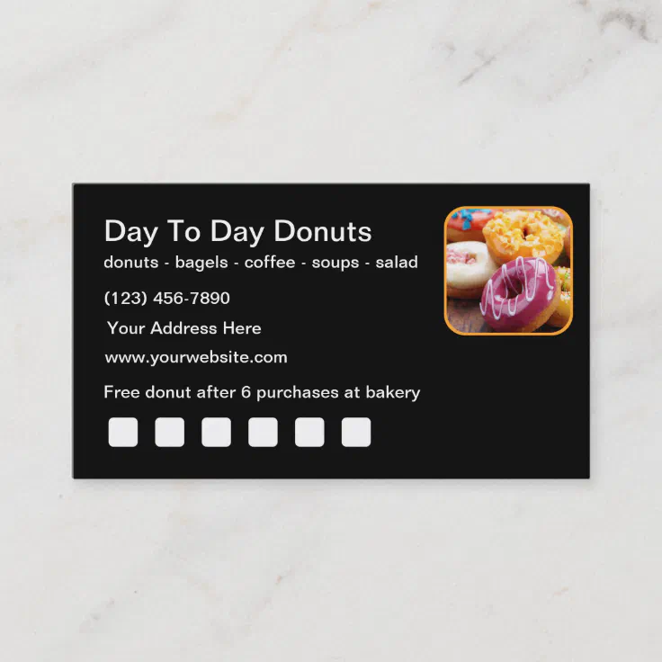 Customer Loyalty Rewards Donut Shop Business Card | Zazzle