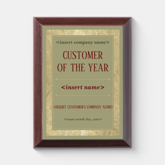 Customer of the Year Award Plaque | Zazzle.com