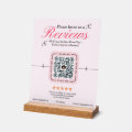 Customer Review Custom - Pink Feminine QR Code Acrylic Sign | Zazzle