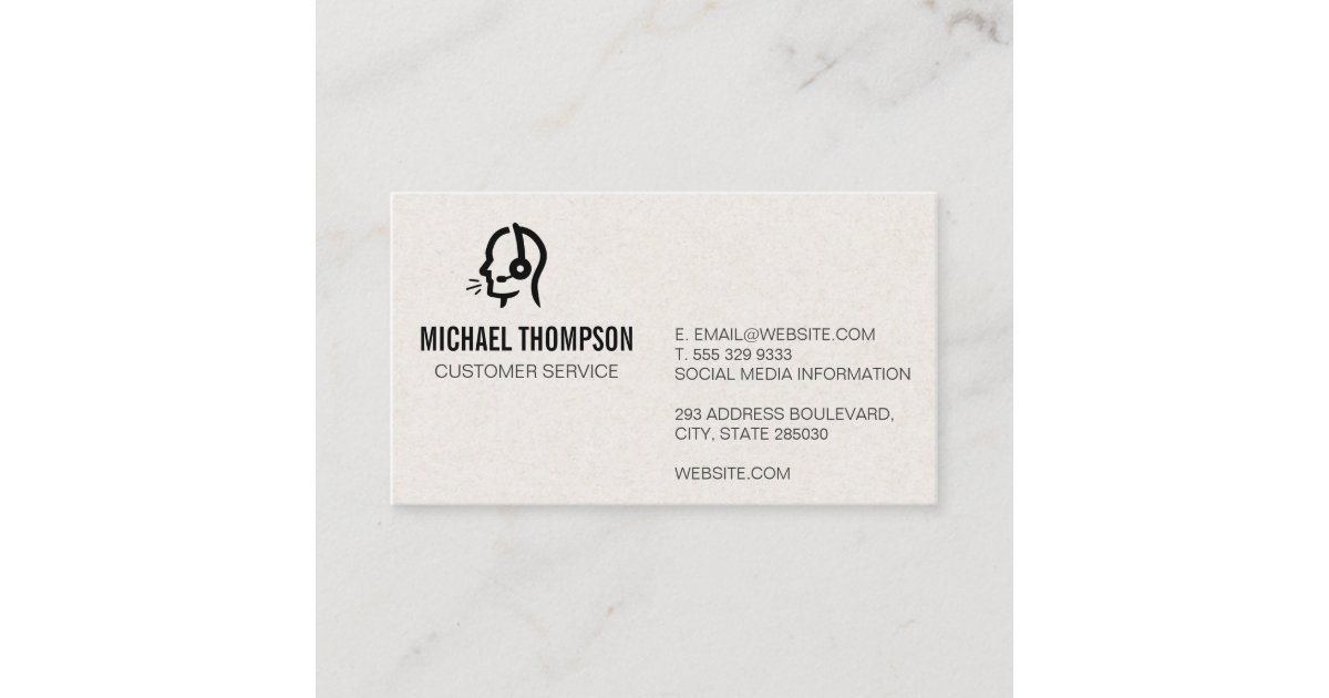 Customer Service Rep Logo Business Card | Zazzle