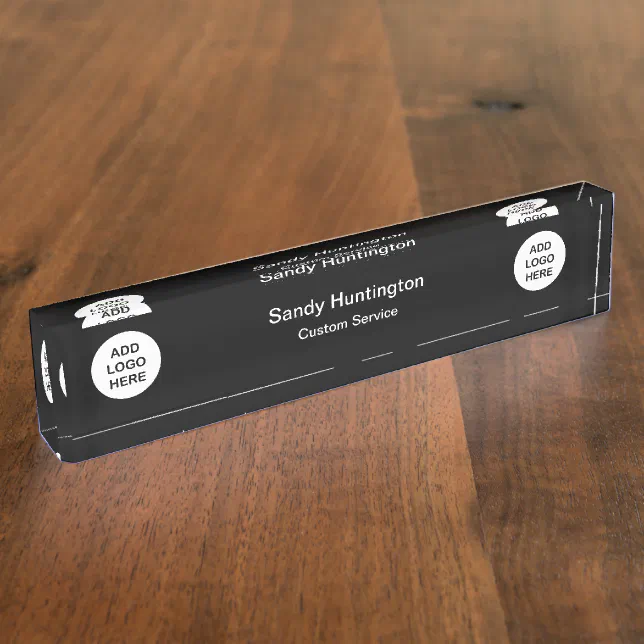 Customer Service Rep With Logo Template Desk Name Plate | Zazzle