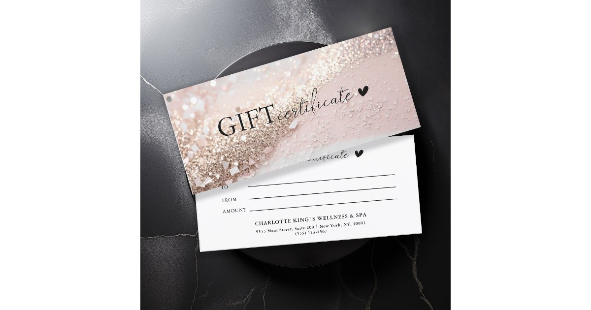 Customer specific, pink-gold glitter, business | Zazzle