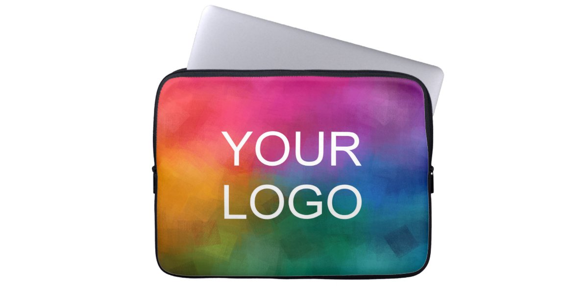 Customer Upload Your Logo Add Text Here Template Laptop Sleeve | Zazzle