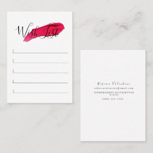 Customer Wish List - Lipsense Business Card | Zazzle