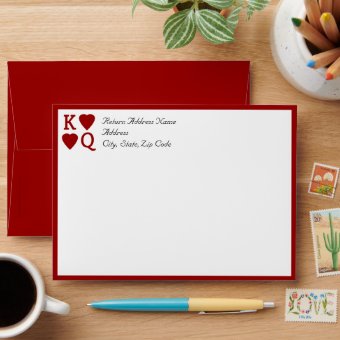CustomInvites Playing Card King/Queen Envelopes | Zazzle