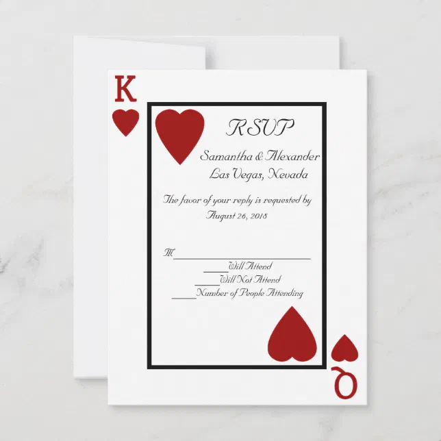 CustomInvites Playing Card King/Queen RSVP | Zazzle