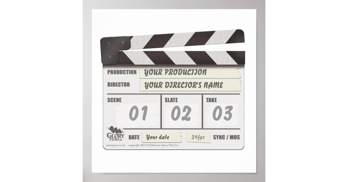 Customisable Clapperboard Print | Zazzle