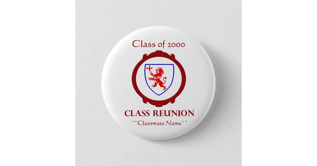 CUSTOMISABLE Class of 2000 Reunion Name Badge Button | Zazzle