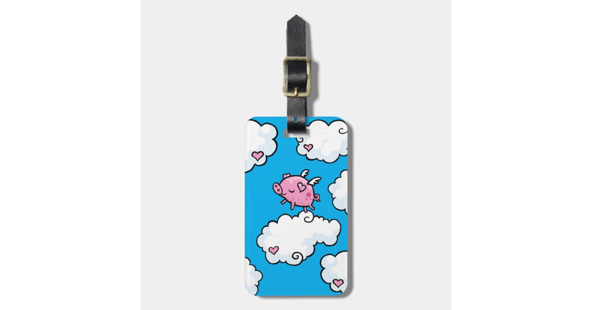 customisable Flying pig luggage tag | Zazzle