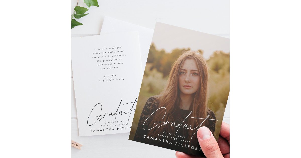 Customisable Graduation Photo Post Graduate Announcement | Zazzle