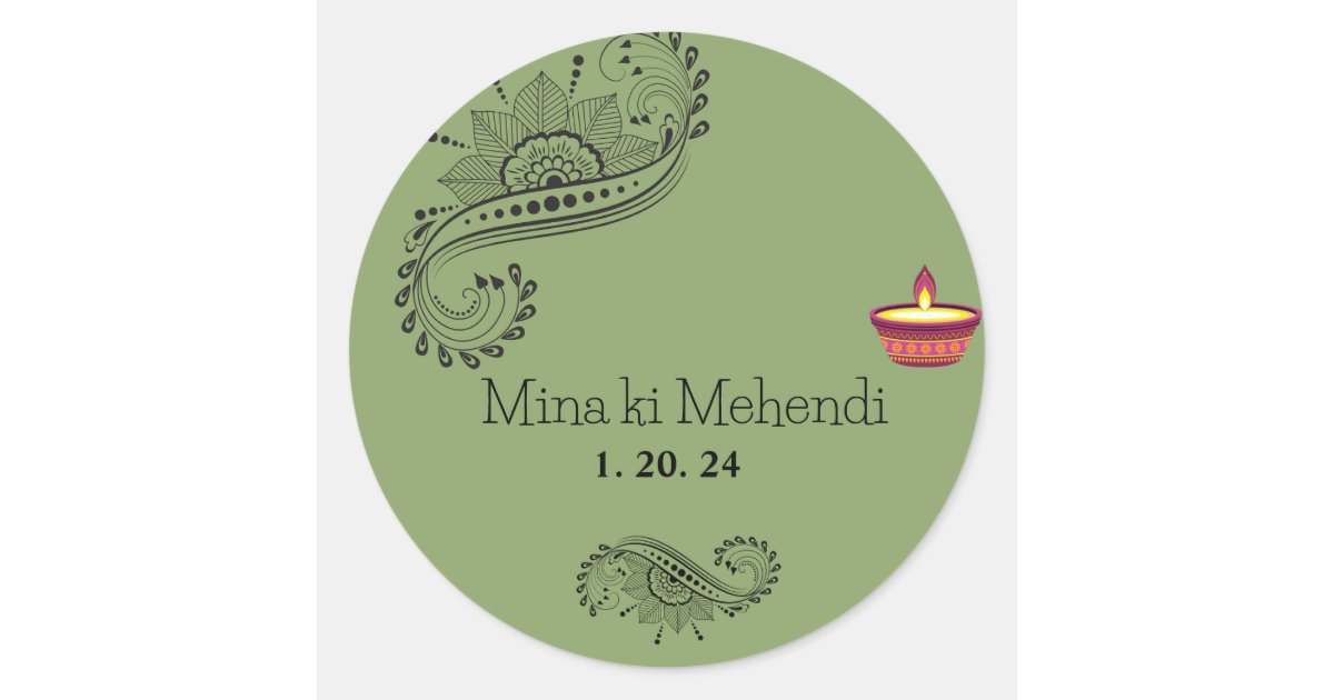 Customisable mehendi stickers | Zazzle