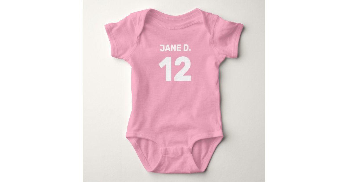 Customisable pink infant (front & back design) baby bodysuit | Zazzle