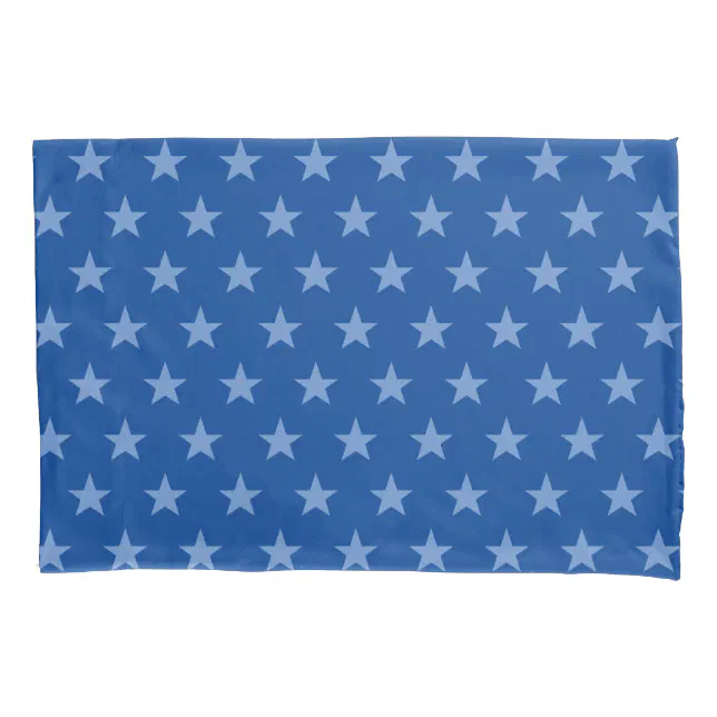 Customisable Reversible Blue and Green Star Pillow Case | Zazzle