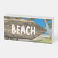 Customisable Rustic Beach Themed Wood Sign | Zazzle