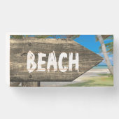Customisable Rustic Beach Themed Wood Sign | Zazzle