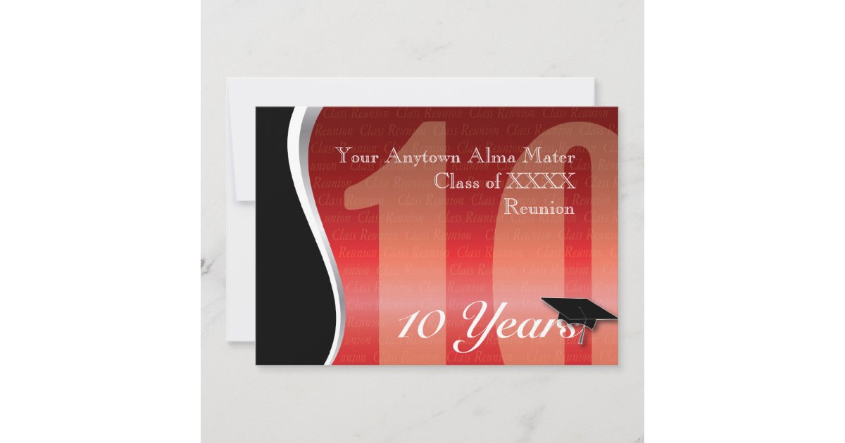Customizable 10 Year Class Reunion Invitation | Zazzle