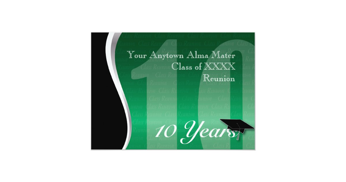 Customizable 10 Year Class Reunion Invitation | Zazzle.com