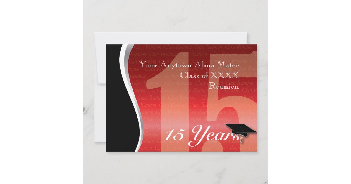 Customizable 15 Year Class Reunion Invitation | Zazzle