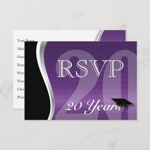 Customizable 20 Year Class Reunion RSVP | Zazzle