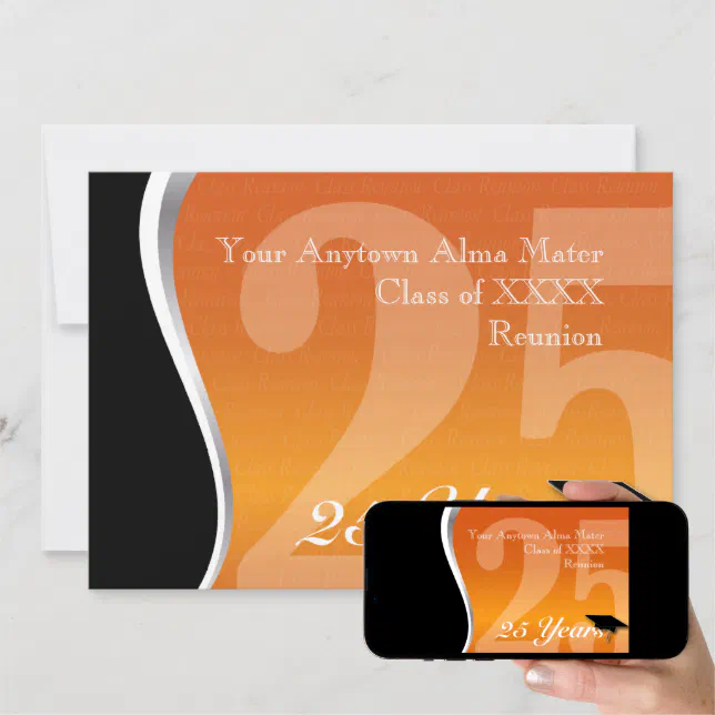 Customizable 25 Year Class Reunion Invitation | Zazzle