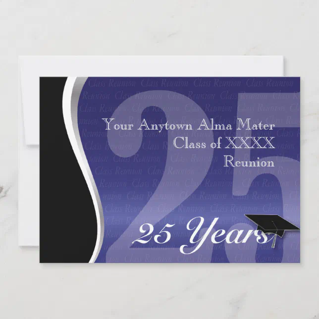 Customizable 25 Year Class Reunion Invitation | Zazzle