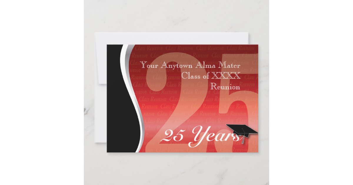 Customizable 25 Year Class Reunion Invitation | Zazzle