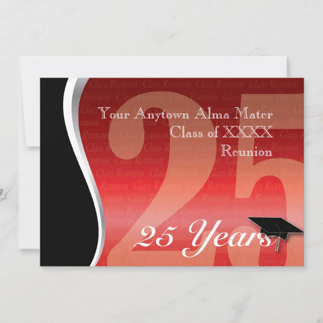 Customizable 25 Year Class Reunion Invitation | Zazzle