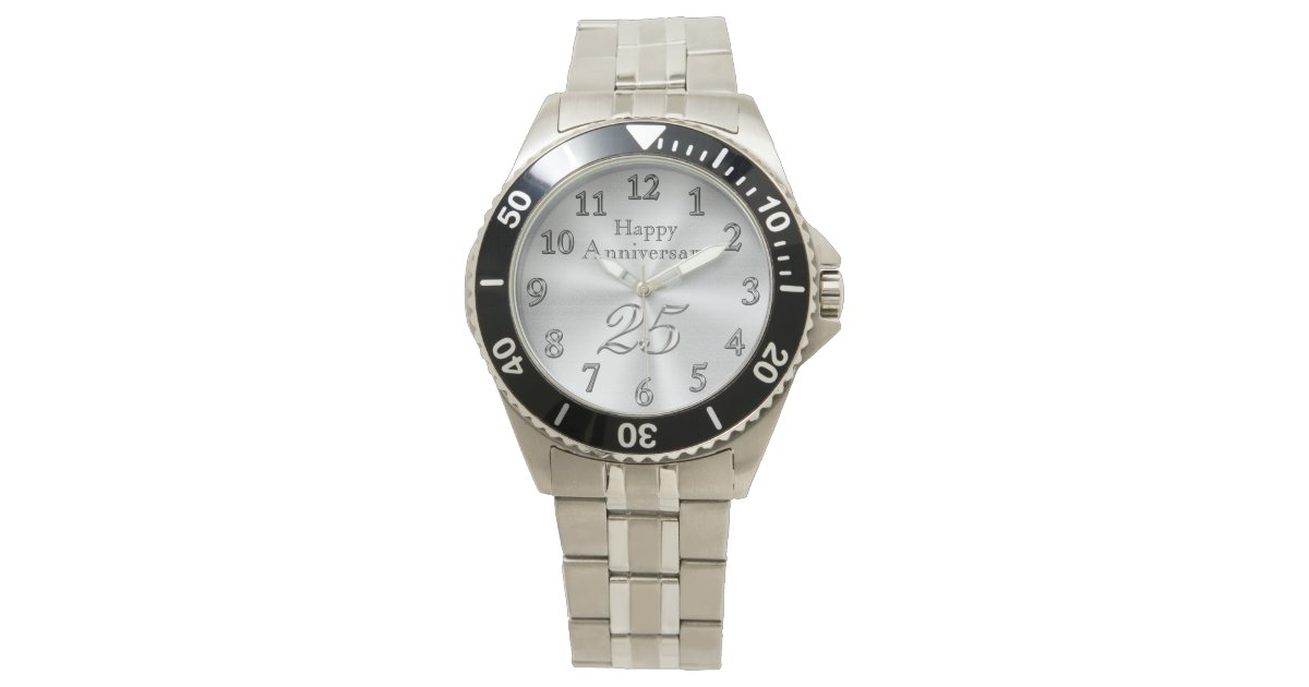 Customizable 25th Anniversary Watches YOUR TEXT | Zazzle