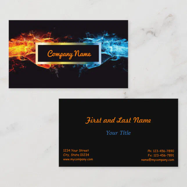 Customizable 2 Sided Fire N Ice Business Card | Zazzle
