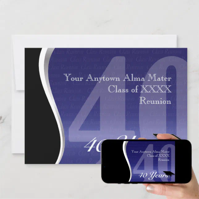 Customizable 40 Year Class Reunion Invitation | Zazzle