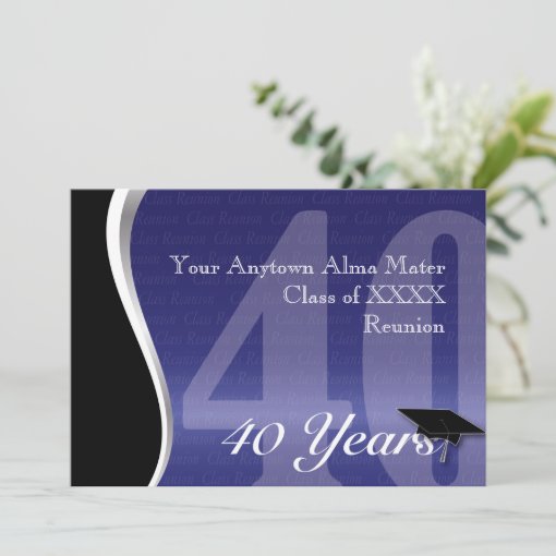 Customizable 40 Year Class Reunion Invitation | Zazzle